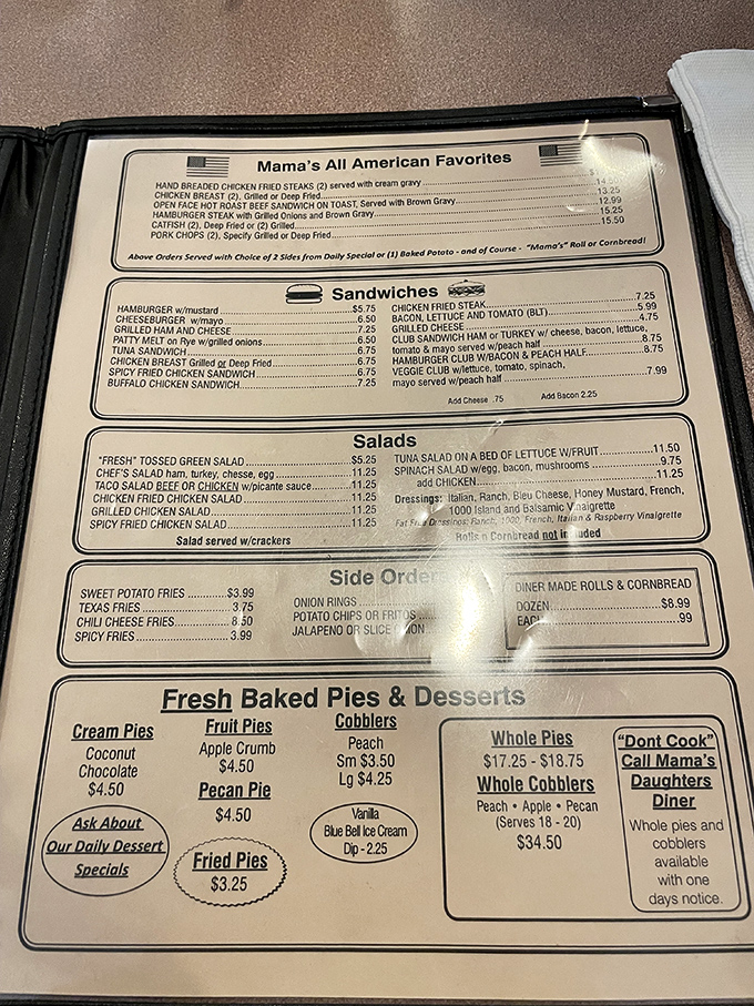 This menu isn't trying to impress you with fancy descriptions. It's the literary equivalent of "come here, honey, let me feed you."