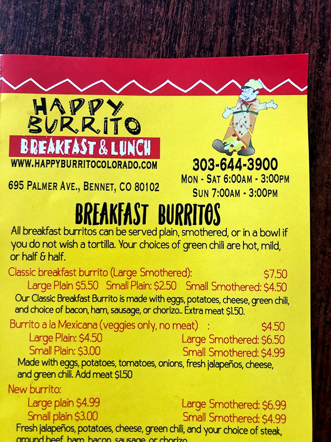 The cartoon burrito mascot on their menu seems to say, "Yes, I'm walking and wearing a chef's hat. That's how confident we are about our food."