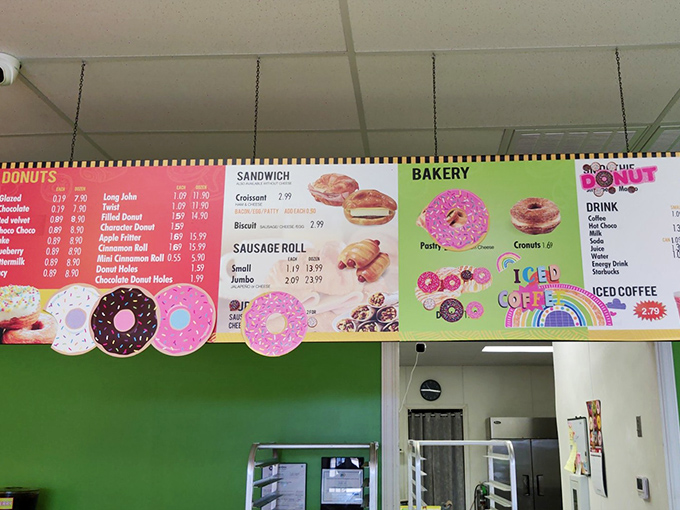 The menu board is like a roadmap to happiness, where every route leads to something worth the calories.