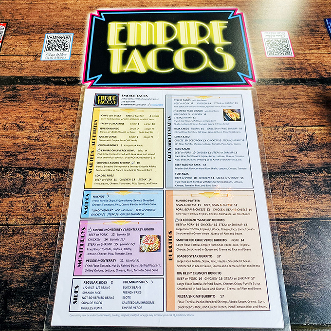 The menu at Empire Tacos reads like a love letter to Mexican cuisine with a Kansas twist. So many choices, so little stomach capacity!