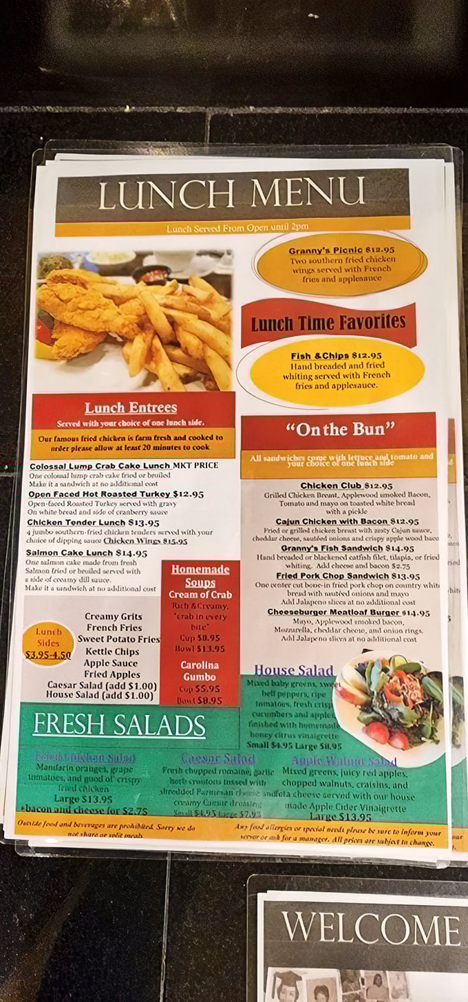 This menu isn't just a list of dishes&mdash;it's a roadmap to happiness. The "Lunch Time Favorites" section should be renamed "Life Time Favorites."