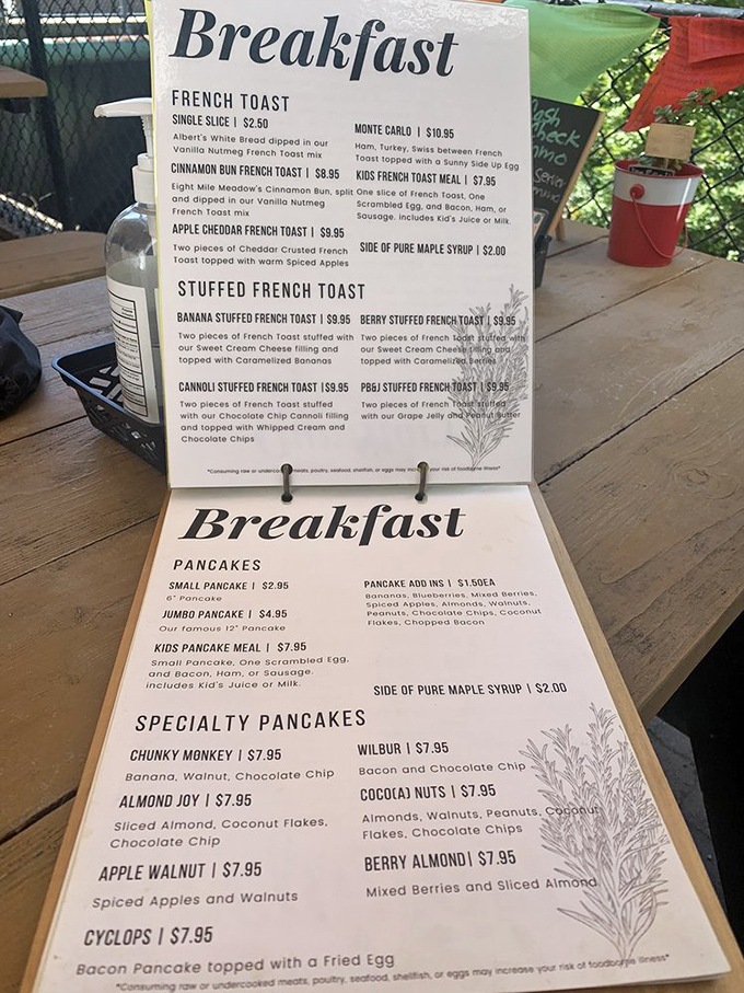 This menu isn't just a list&mdash;it's a treasure map. Each French toast variation reads like poetry, and "Cyclops" isn't a mythological beast but a breakfast worth crossing oceans for.