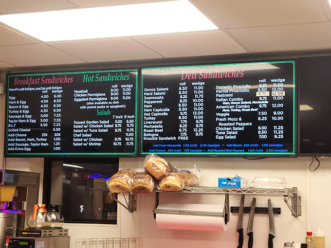 The wall of possibilities that will change your sandwich standards forever. Each line represents a potential life-altering lunch experience.