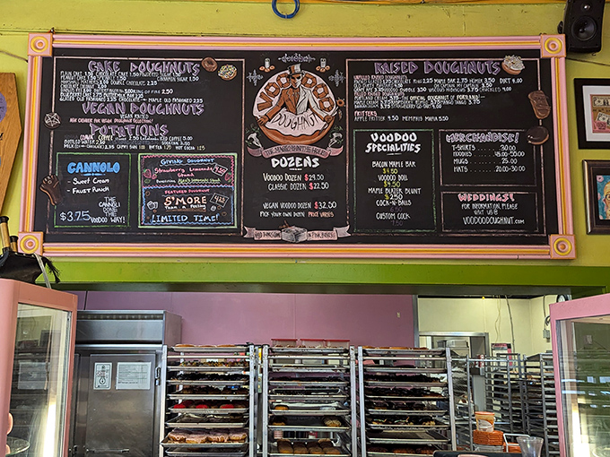 The world's most delicious homework assignment. Studying this menu board is like planning a sugar-fueled expedition – decisions this important shouldn't be rushed.