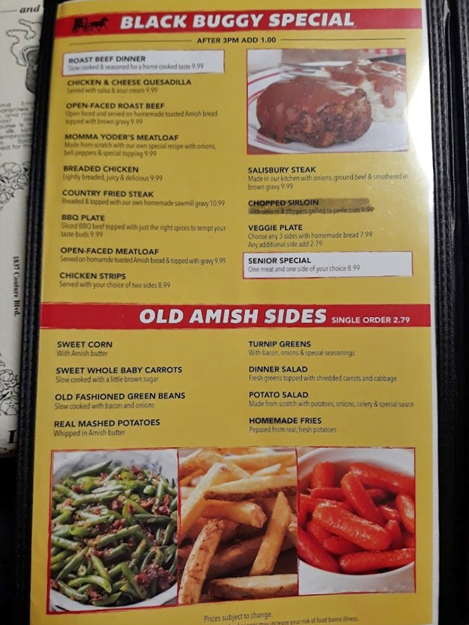 The Black Buggy Special menu doesn't mess around with fancy descriptions—just straightforward comfort food that your grandmother would recognize and approve of immediately.