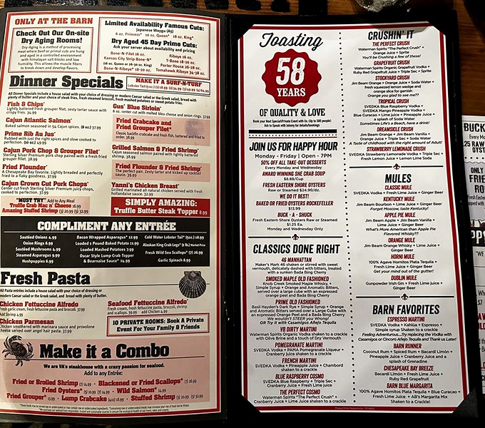 A menu that doesn't need trendy reinvention &ndash; just classic dishes perfected over decades. The "58 years of quality & love" says everything you need to know.