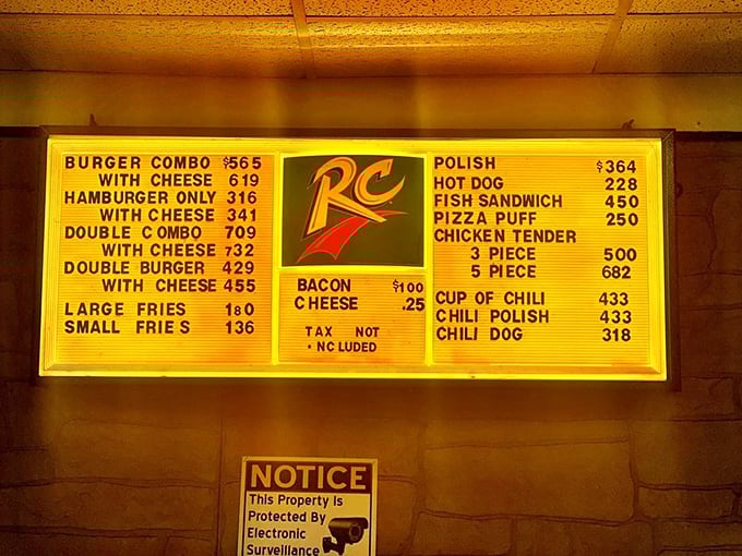 Beyond donuts, the old-school menu board offers Chicago classics. When a donut shop serves a proper Polish, you know you're in the right city.