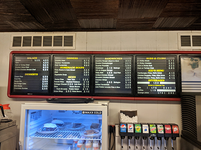 The menu board&mdash;a roadmap to comfort. No fancy descriptions needed when the food speaks fluent "delicious" all on its own.