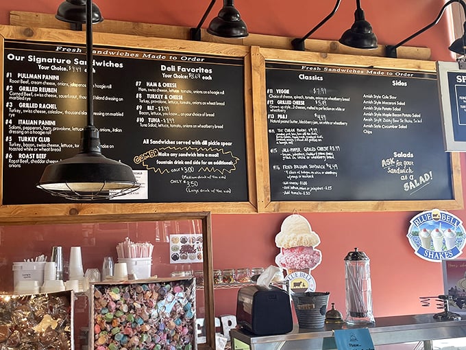 The chalkboard menu reads like a love letter to sandwich aficionados. Decision paralysis has never been so delicious.