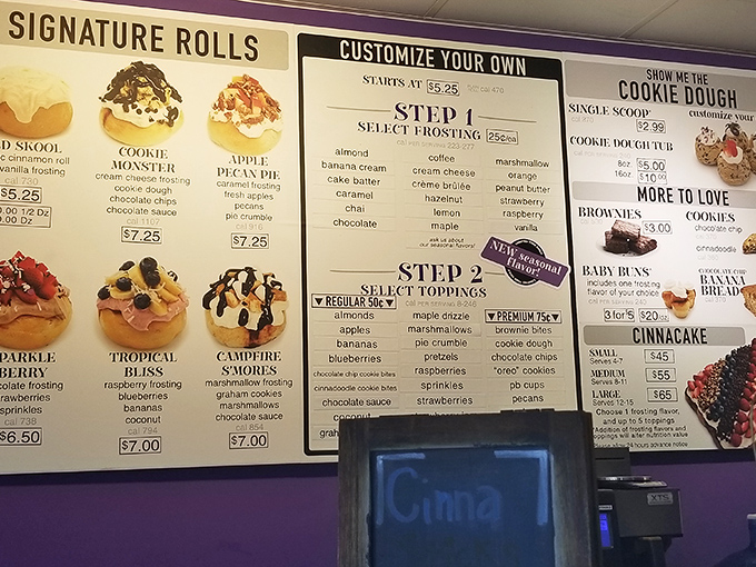 Decision paralysis has never been so delicious. The menu board presents a Sophie's Choice of frosting and topping combinations that would make Willy Wonka jealous.