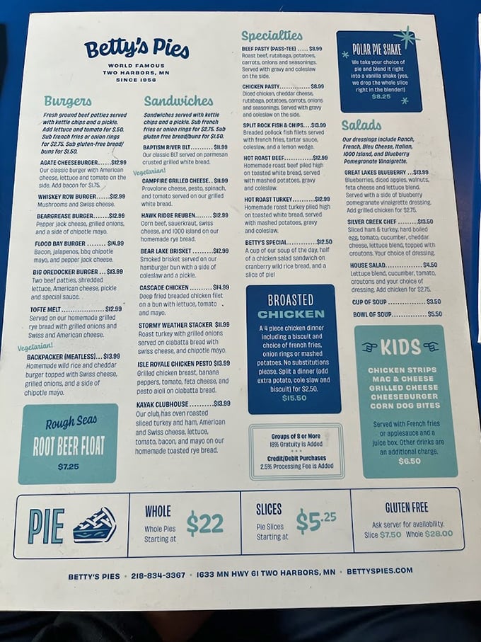 The menu at Betty's is a roadmap to happiness, where every sandwich has a North Shore name and every pie deserves your undivided attention.