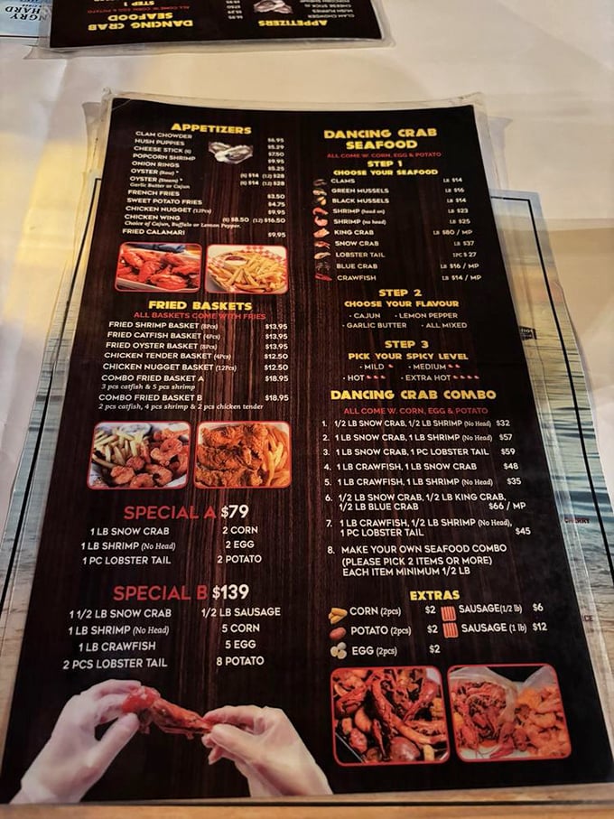 The menu at Dancing Crab isn't just a list&mdash;it's a treasure map where X marks the spot for your next food obsession.