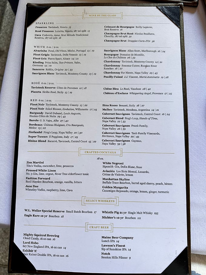 A wine list that reads like poetry&mdash;from bold reds perfect for pairing with prime beef to craft cocktails that kick off the evening right.