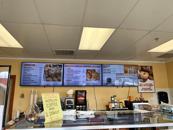 That menu board holds the roadmap to happiness. Notice how "Breakfast Sandwich All Day" gets its own special spotlight.