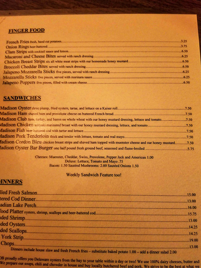 This menu isn't just a list of food&mdash;it's a treasure map to seafood nirvana, where Delaware oysters travel cross-country for your pleasure.