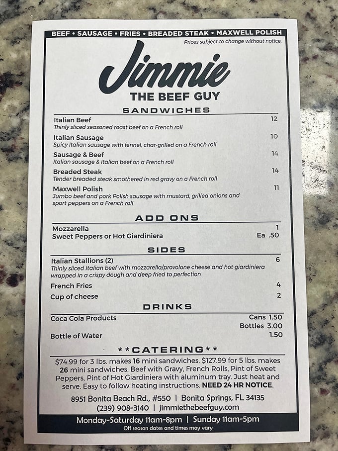 A menu so straightforward it's practically poetry. No foam, no fusion confusion&mdash;just the promise of Chicago-style sandwich nirvana.