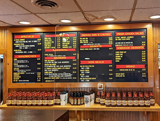 The menu board &ndash; a roadmap to happiness. Each line represents a different path to what might be the best day of your stomach's life.