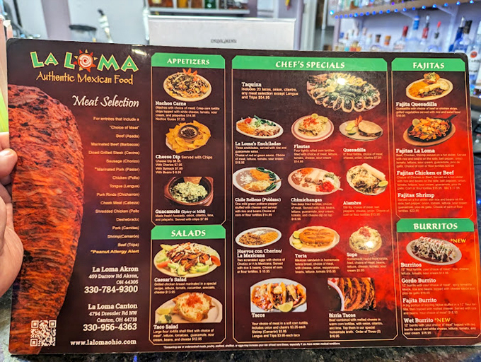 This menu is like a treasure map where X marks the spot for everything from tamales to tacos. The colorful photos are just appetizers for your eyes.