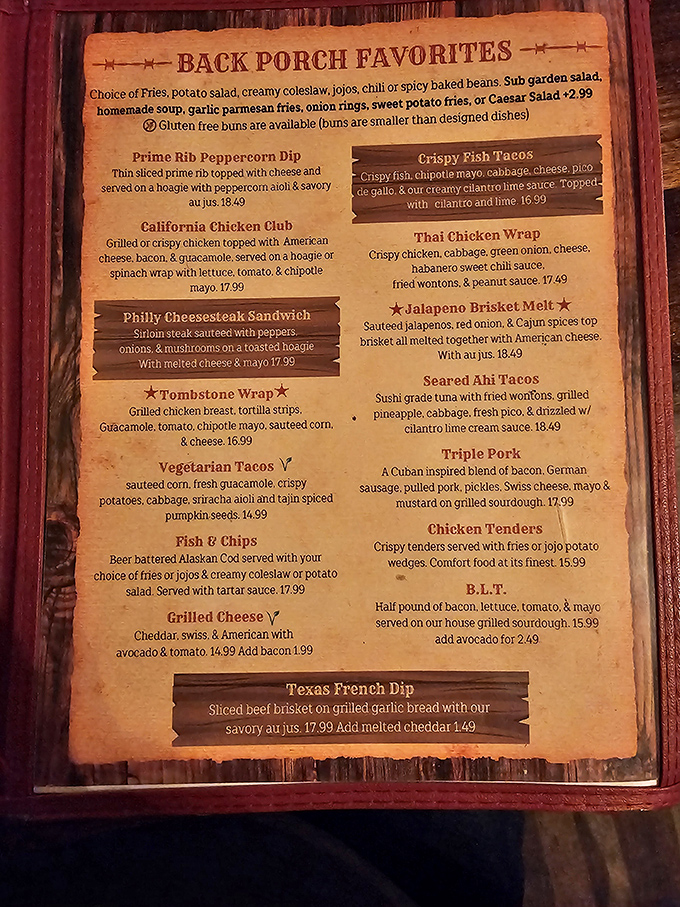 This menu isn't just a list of food&mdash;it's a choose-your-own-adventure novel where every chapter ends with satisfaction. The Jalape&ntilde;o Brisket Melt is calling my name!