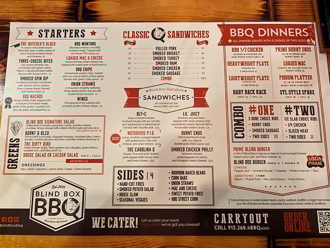 A menu that reads like barbecue poetry&mdash;each option more tempting than the last. Decision paralysis has never been so delicious.