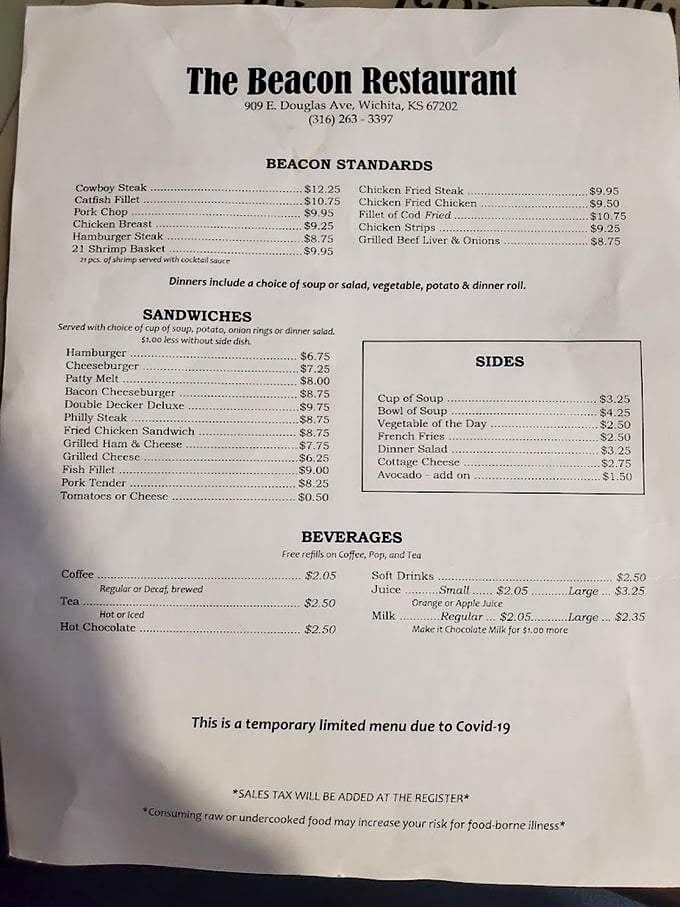 This no-nonsense menu tells you everything you need to know: The Beacon specializes in hearty classics at prices that won't sink your wallet.