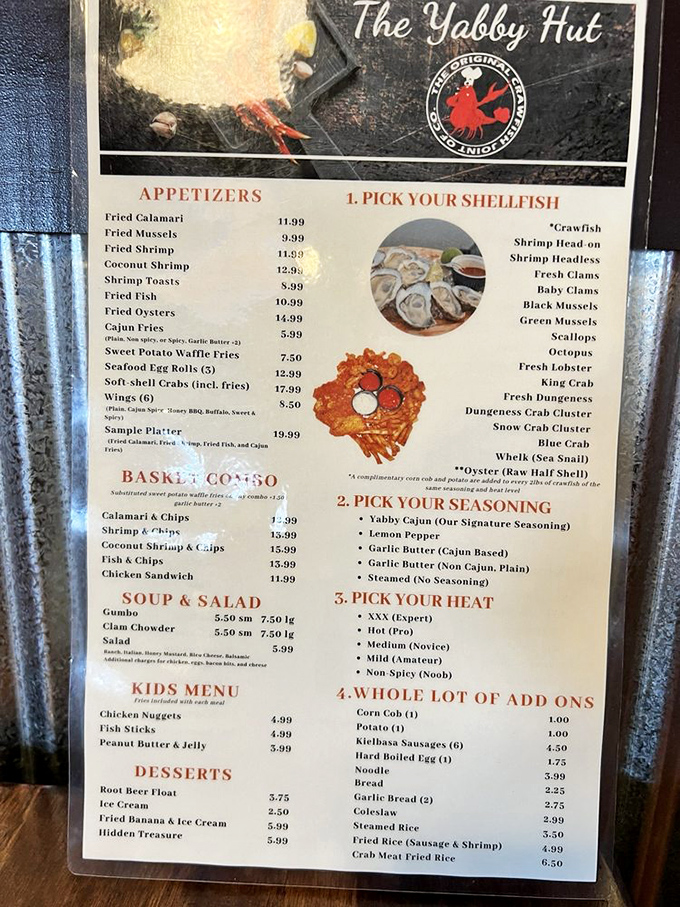 The menu reads like a love letter to seafood lovers. Decisions, decisions&mdash;though there's no wrong answer when everything swims in buttery Cajun goodness.