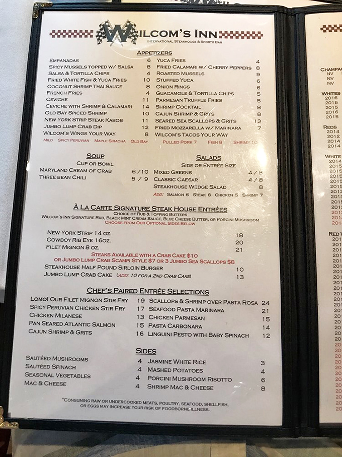 A menu that reads like a love letter to Maryland cuisine, with enough seafood options to make Neptune himself jealous. That crab dip is calling my name!