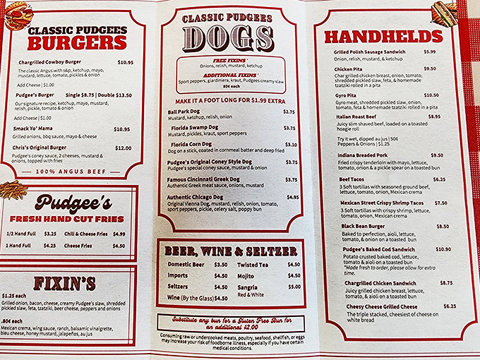 Decisions, decisions! Pudgee's menu is like a greatest hits album of comfort food. You might need a moment (or ten) to choose your culinary adventure.