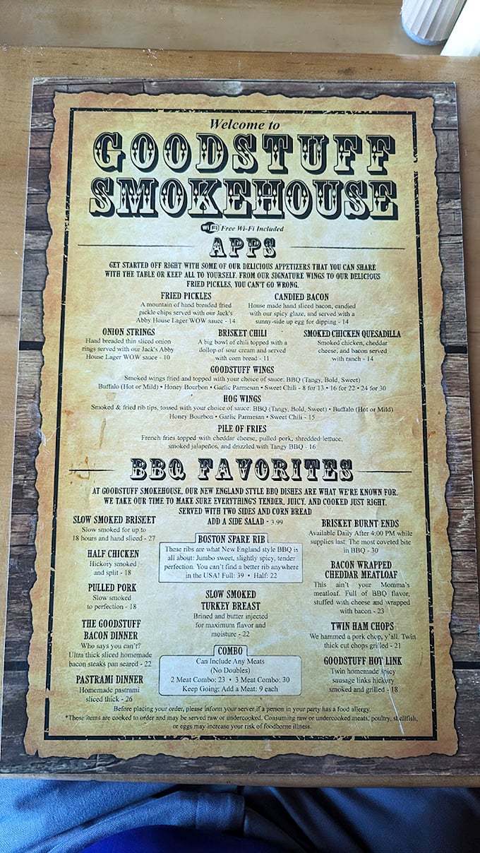 The menu reads like poetry to barbecue lovers&mdash;eighteen hours of smoking translates to a lifetime of flavor memories.