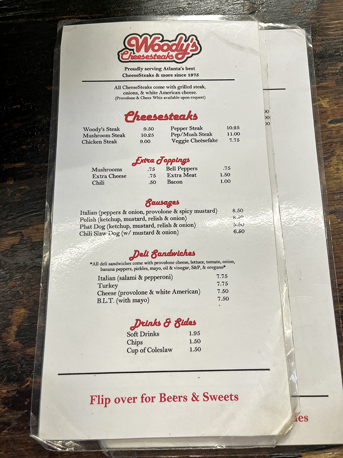 A menu so straightforward it's practically poetry. No fancy descriptions needed when you've perfected the basics.