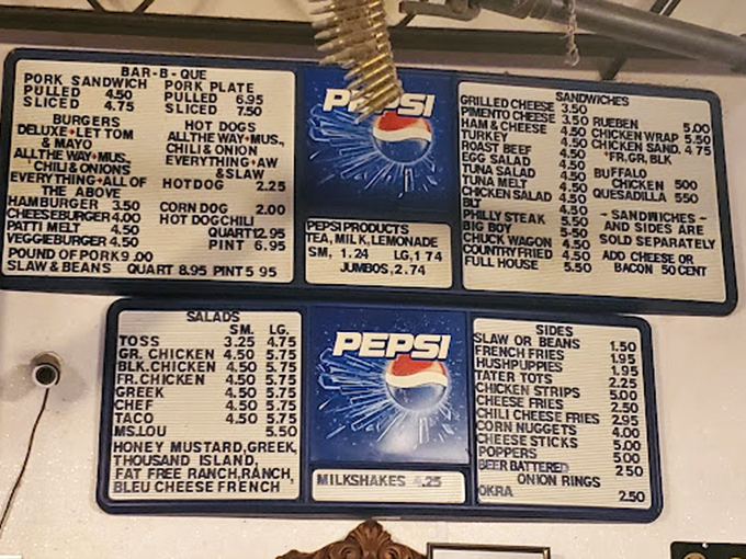 This isn't just a menu &ndash; it's a manifesto of comfort food classics. From pulled pork to milkshakes, the hardest decision is choosing what not to order.