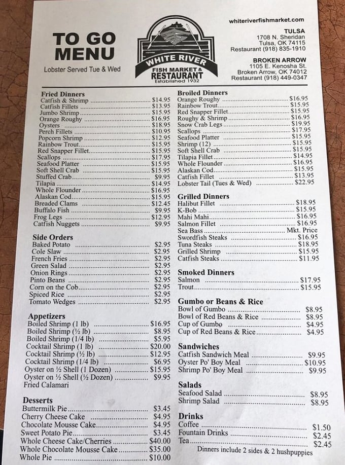 This menu isn't just a list of options; it's a maritime treasure map where X marks the spot for your next seafood obsession.