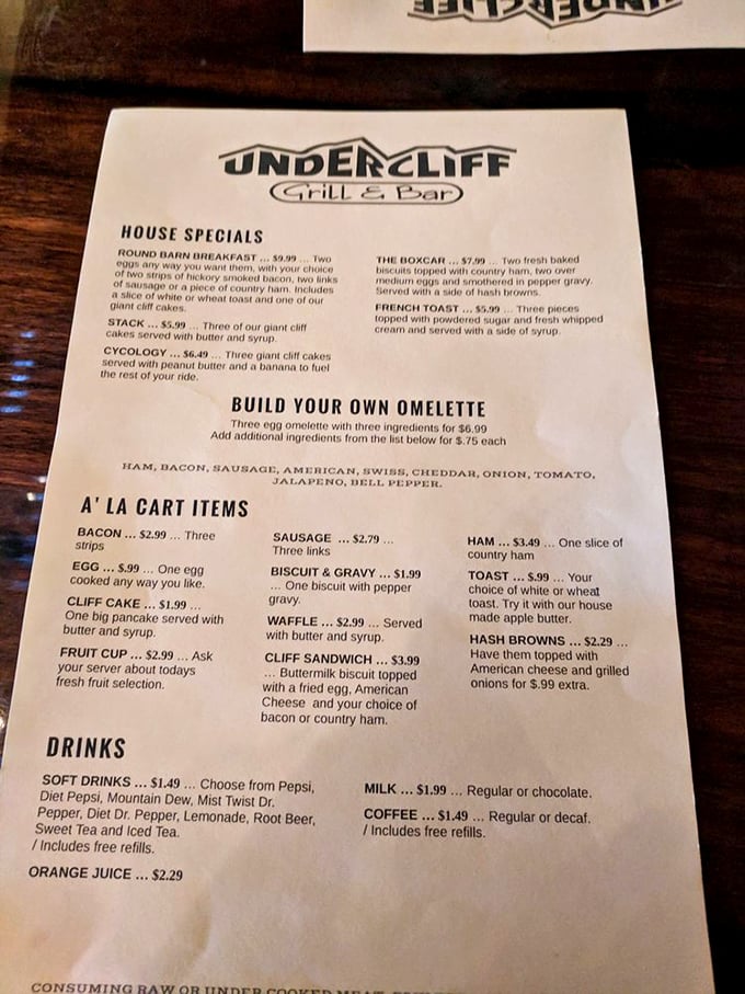 Breakfast that could fuel a mountain climber. The "Cycology" pancakes with peanut butter and banana might explain why so many cyclists make this a regular pit stop.