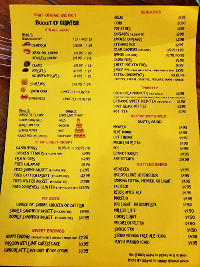 The bright yellow menu reads like a love letter to Louisiana. Choosing just one item is like being asked to pick your favorite Beatles song.