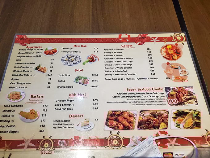 The menu reads like a love letter to crustaceans—where decisions aren't just difficult, they're deliciously impossible.