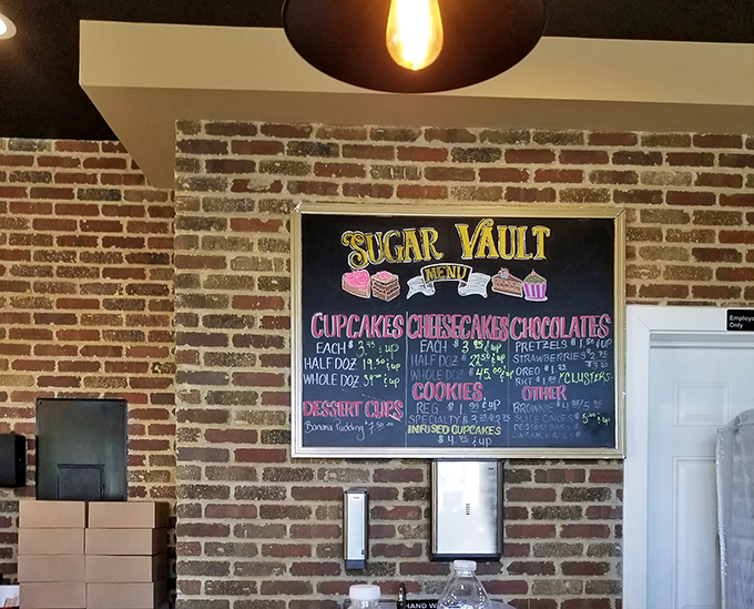 The chalkboard menu reads like poetry to dessert lovers. Each category promises a different path to bliss.