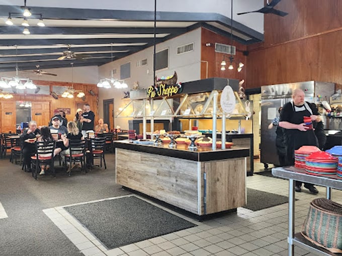 Where conversations pause and plates speak volumes. The dining area's rustic beams frame gatherings of locals who know where the good stuff is.