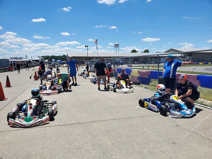 The pit area: where strategy meets machinery. These aren't your mall karts—they're serious racing machines waiting to unleash your inner Andretti.