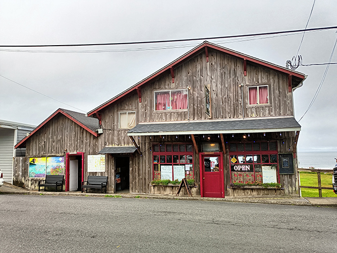 This weathered wooden building has seen more sunsets than most of us ever will. Rustic charm that whispers tales of coastal life.