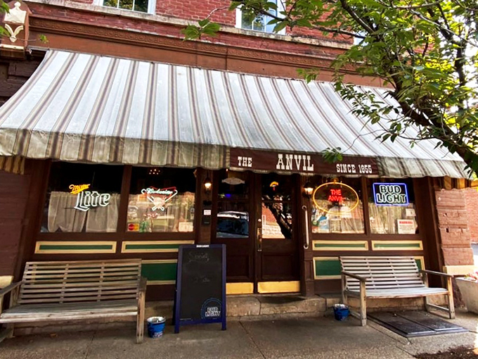 The Anvil's unassuming storefront hides culinary treasures within, like finding a Michelin star restaurant disguised as your favorite neighborhood pub.