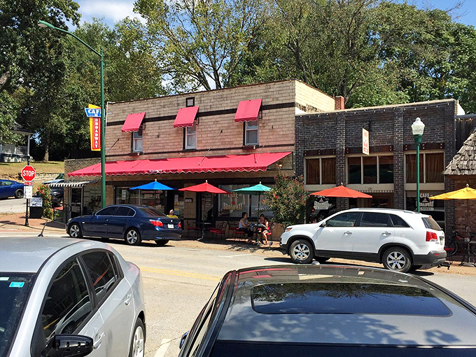 Those colorful umbrellas aren't just for show &ndash; they're beacons guiding hungry souls to one of downtown's charming eateries where locals linger over coffee.