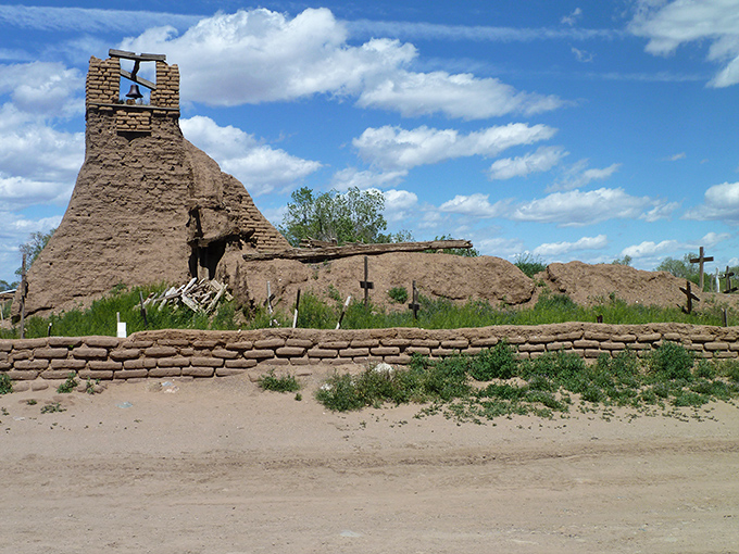 The ruins of this ancient church tell stories centuries old. Standing here, you can almost hear the whispers of history in the New Mexican breeze. 
