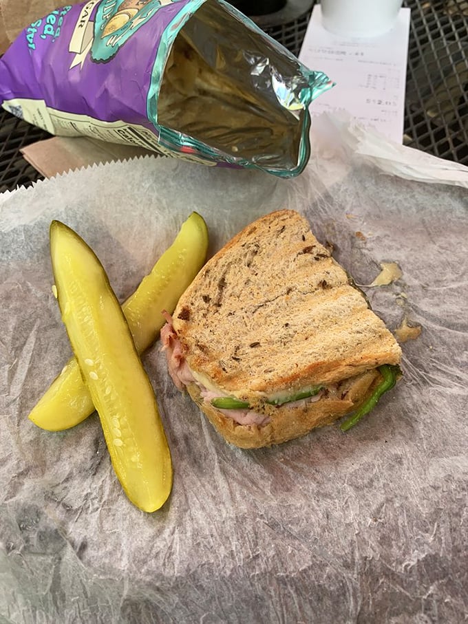 This isn't just a sandwich&mdash;it's architecture with flavor. The pickle spears stand guard like sentinels protecting a masterpiece of layered goodness.