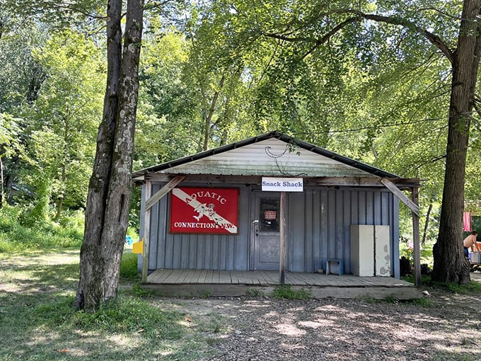 The Snack Shack stands ready for post-swimming fuel stops. This unassuming cabin harbors the simple pleasures that somehow taste infinitely better when you're waterlogged.