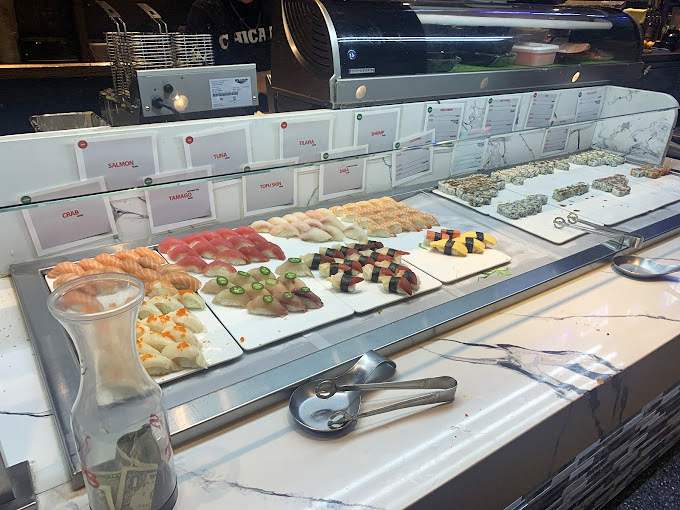 The sushi display showcases an artist's palette of colors and textures&mdash;proof that sometimes the most beautiful things in life are also the most delicious.
