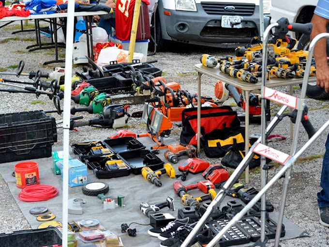 Tool heaven for the DIY enthusiast. That chainsaw might have stories to tell&mdash;hopefully none involving horror movies.