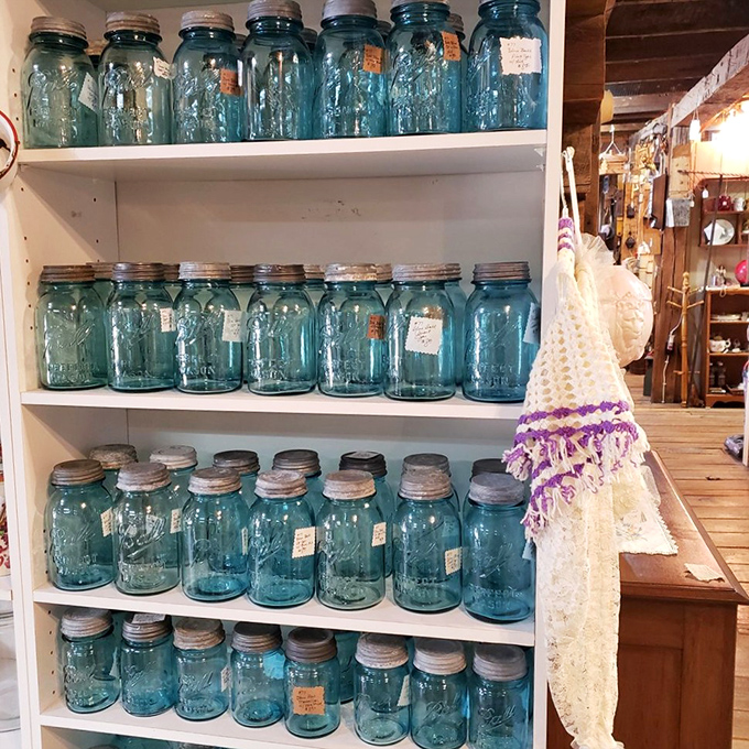 These azure Ball mason jars aren't just glassware&mdash;they're liquid history, capturing Indiana's manufacturing legacy in that unmistakable blue that collectors dream about.