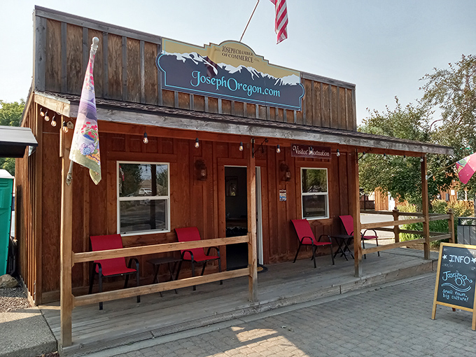 A visitor center that looks like it belongs on a movie set&mdash;complete with wooden charm and red chairs practically begging for storytelling sessions.