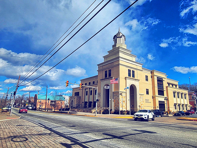 Berkeley Springs' grand yellow bathhouse – where George Washington once soaked his presidential toes in healing waters.
