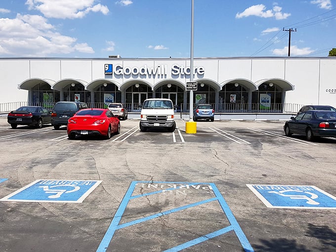 The Goodwill mothership has landed in Los Angeles, complete with those distinctive arches that say "treasures await inside."